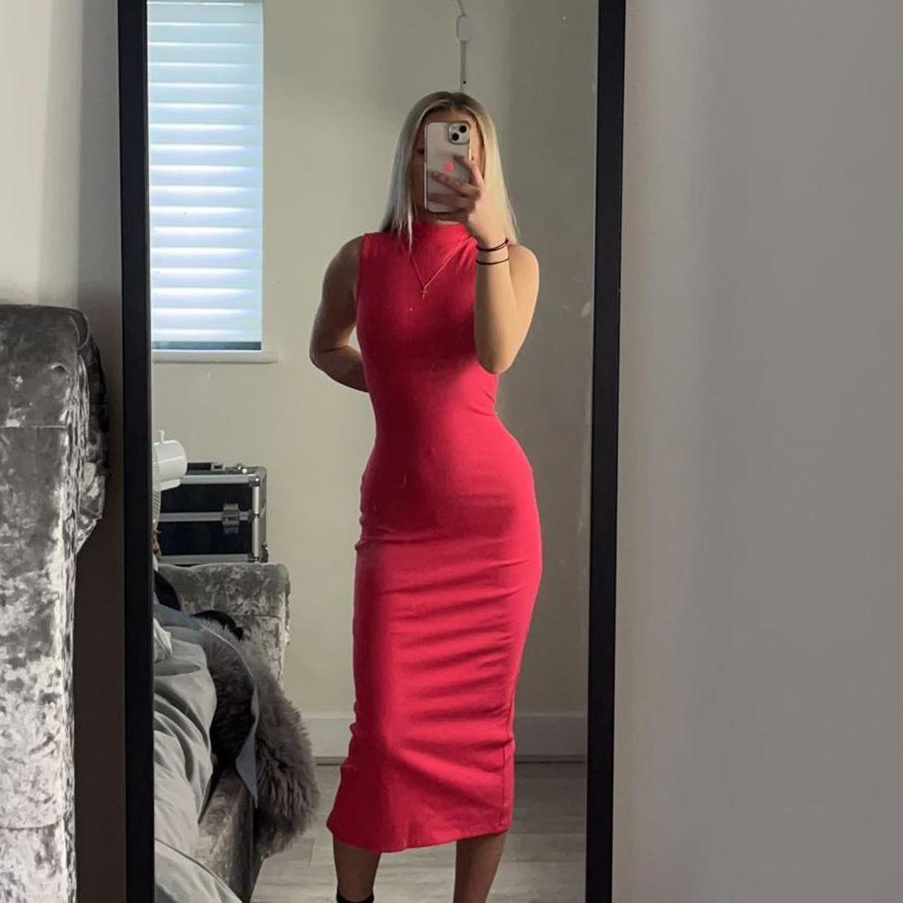 Primark hot pink maxi dress Never worn Thick... - Depop