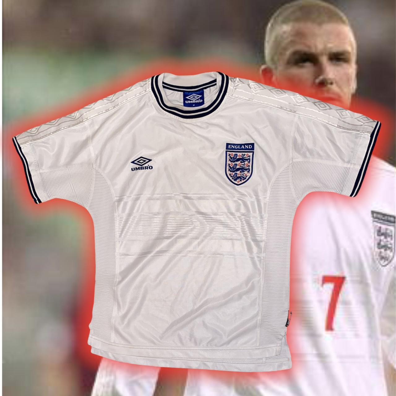 England 1999 2000 2001 Authentic Umbro Vintage Home... - Depop