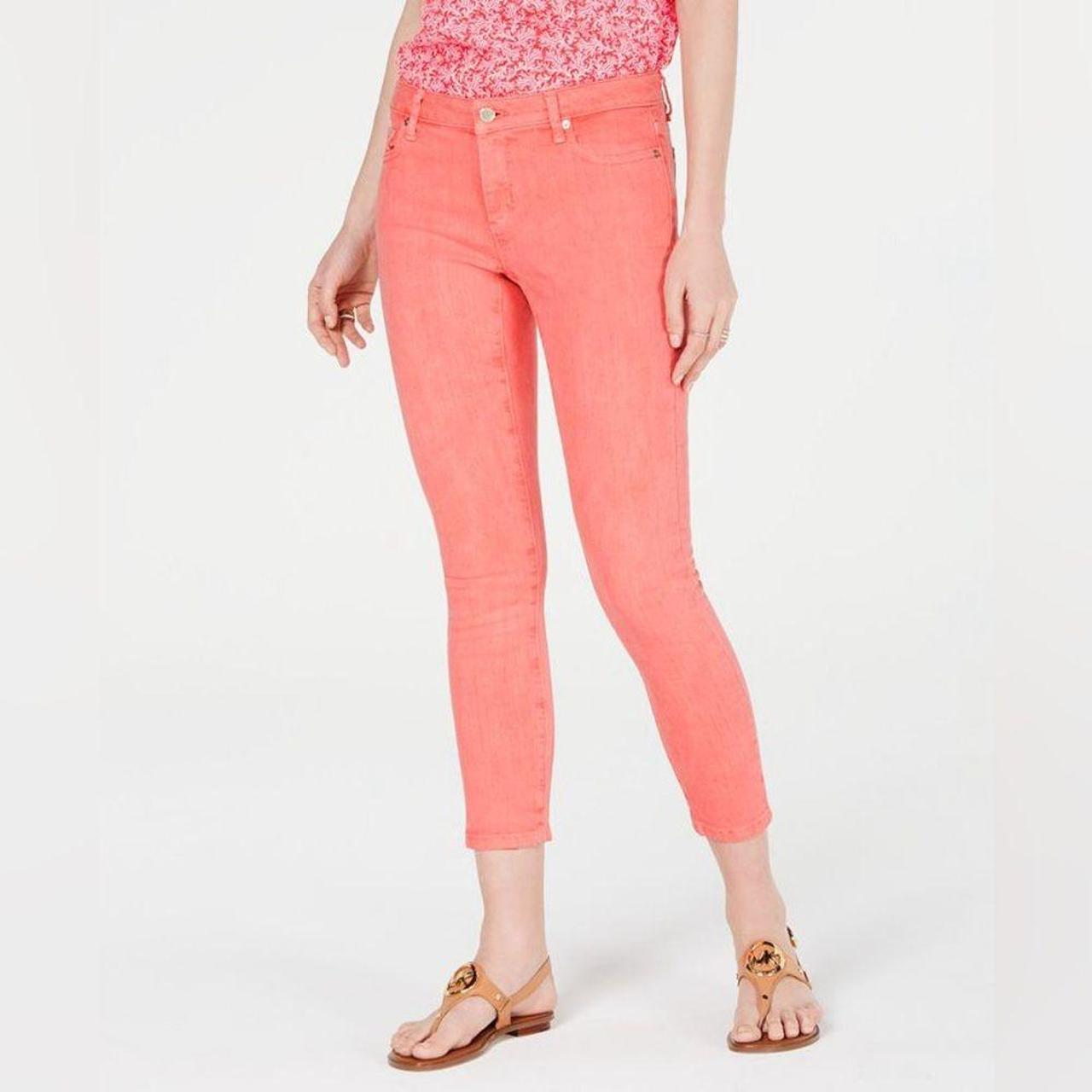 Michael Kors Izzy Cropped Skinny Denim Jeans Orange