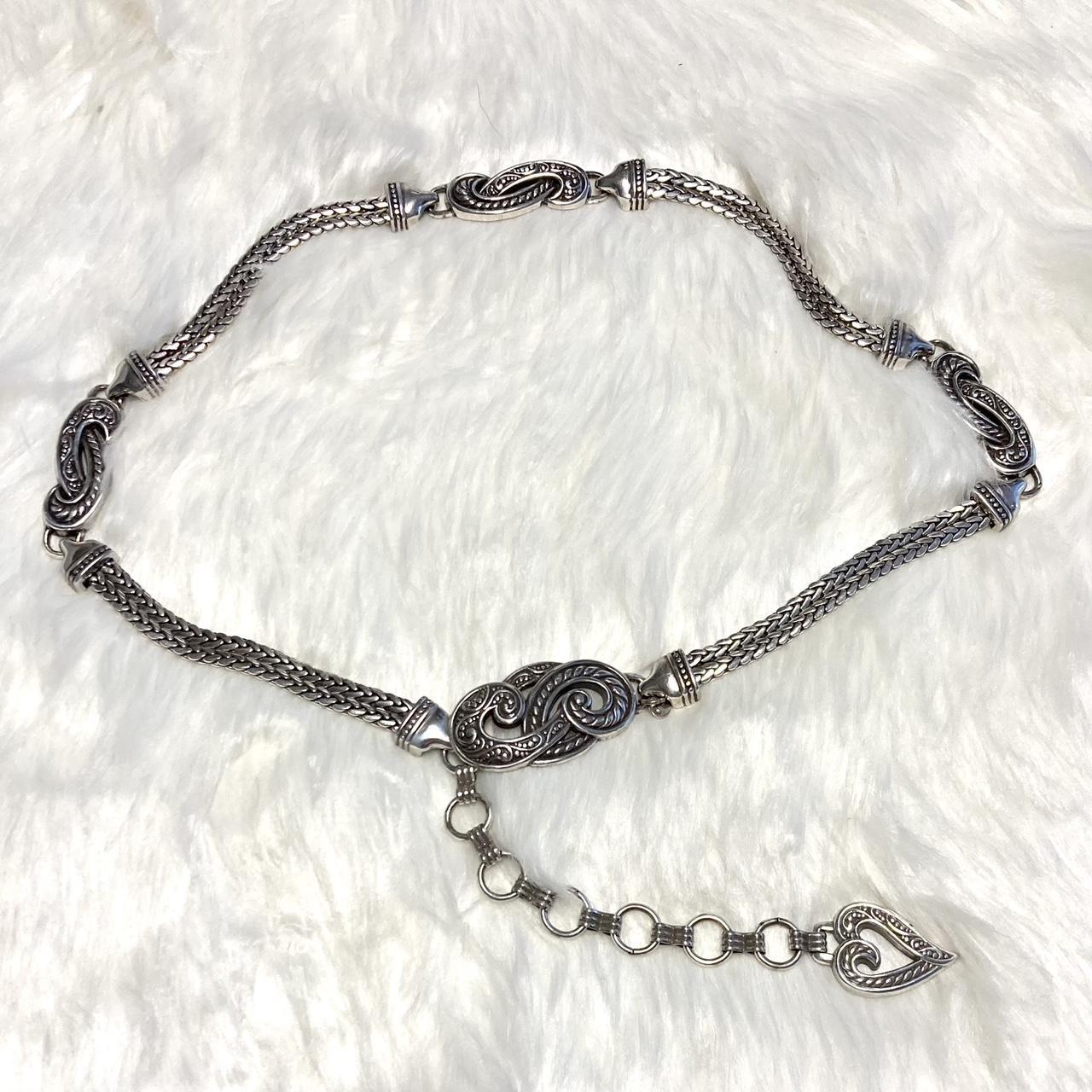 Vintage Brighton silver toned rope double chain... - Depop