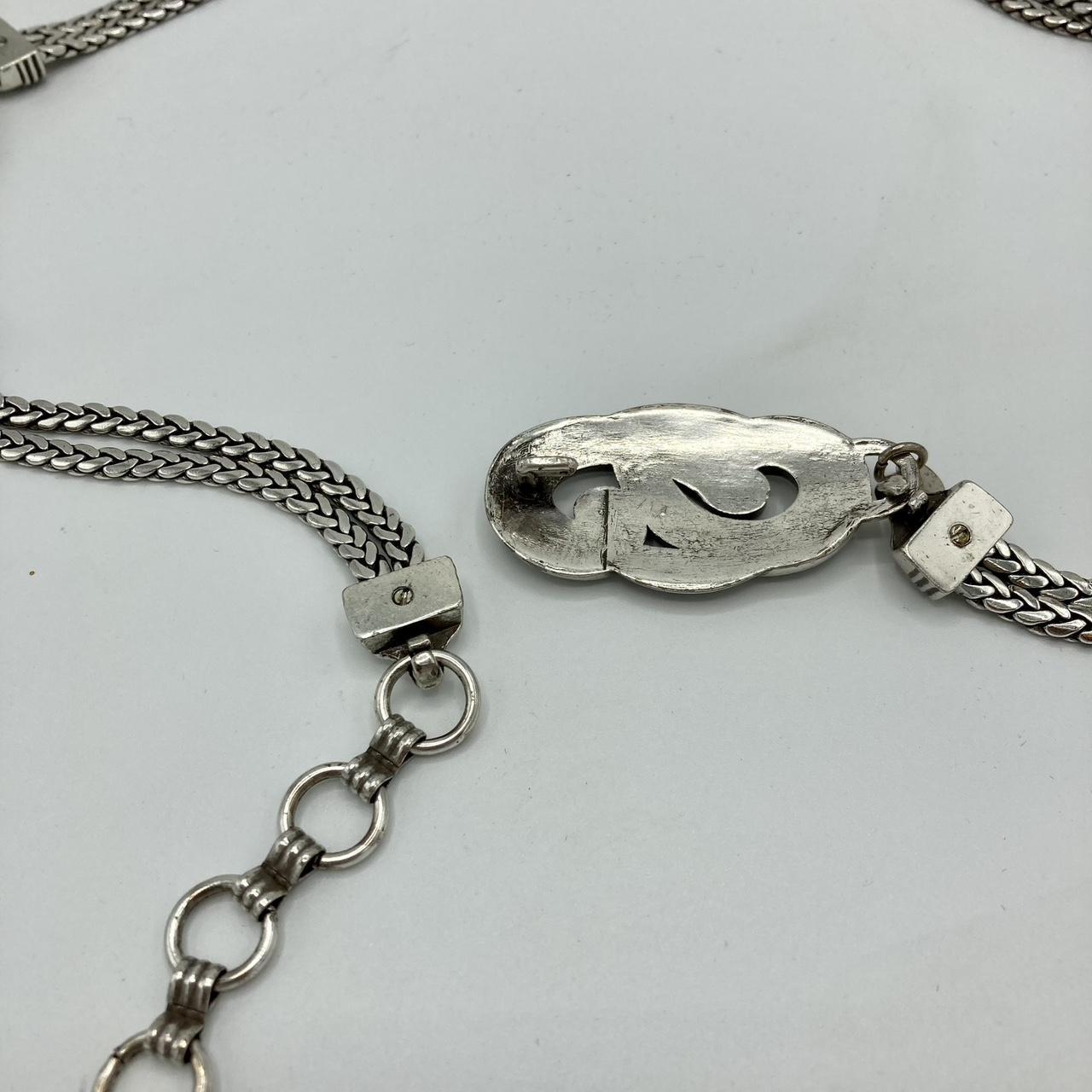 Vintage Brighton silver toned rope double chain... - Depop