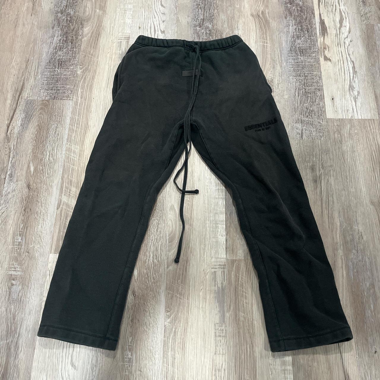 Essentials Black Sweats Size small Fits like... - Depop