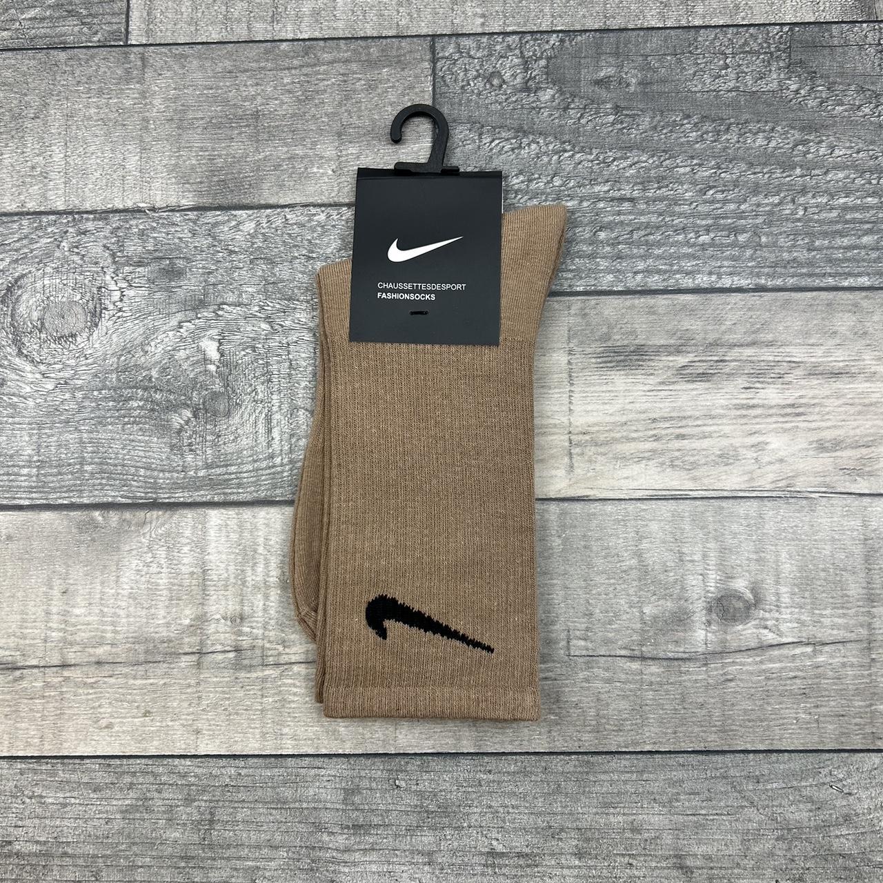 🍐 Nike tie dye socks in light brown with embroidered... - Depop