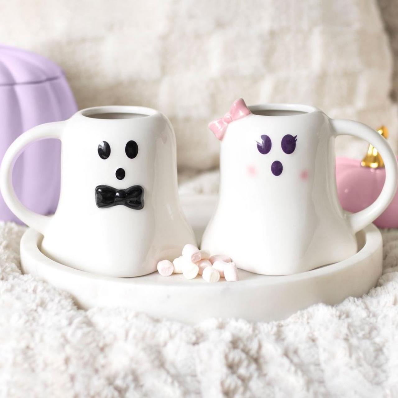 This Mr and Mrs Boo Ghost Shaped Mug Set is perfect... - Depop