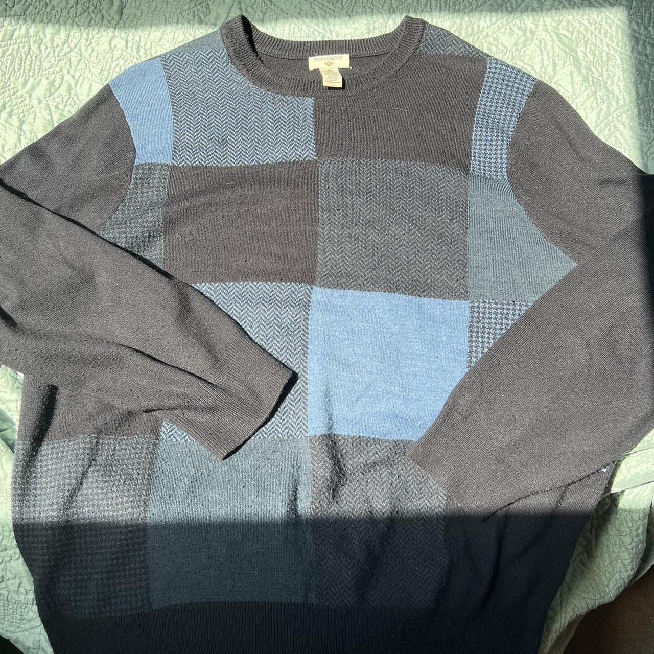Dockers XXL sweater. square/patchwork pattern on the... - Depop