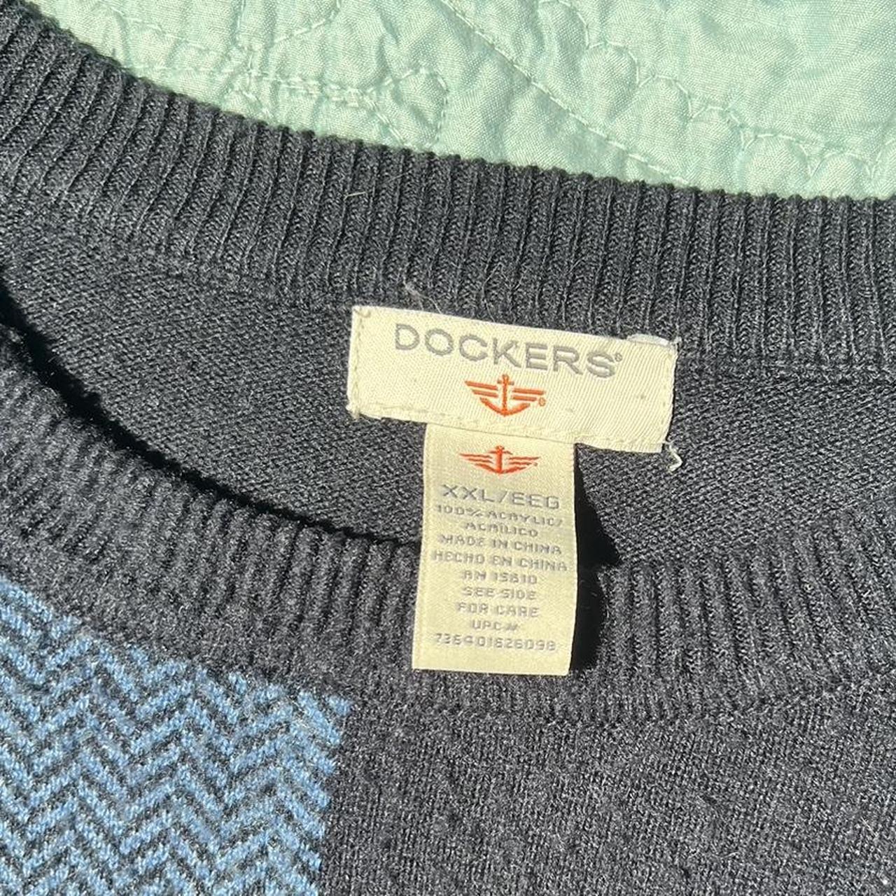 Dockers XXL sweater. square/patchwork pattern on the... - Depop