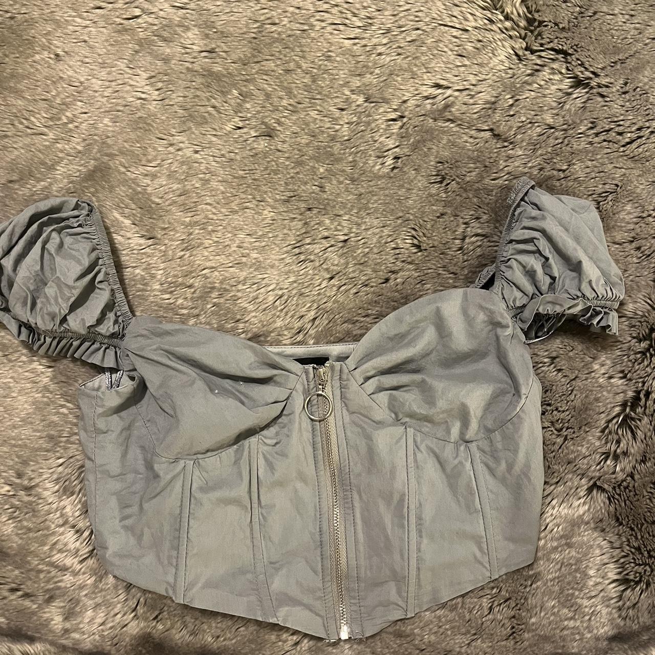 Sage green PLT corset style top Size 6 Shown on size 8 - Depop