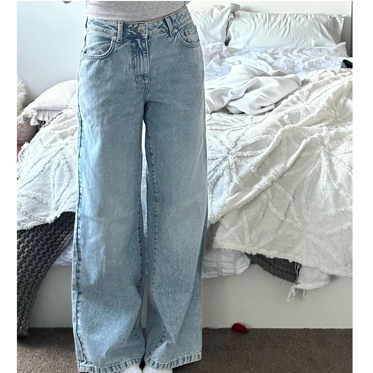 low and wide supré jeans light wash size 6 like... - Depop