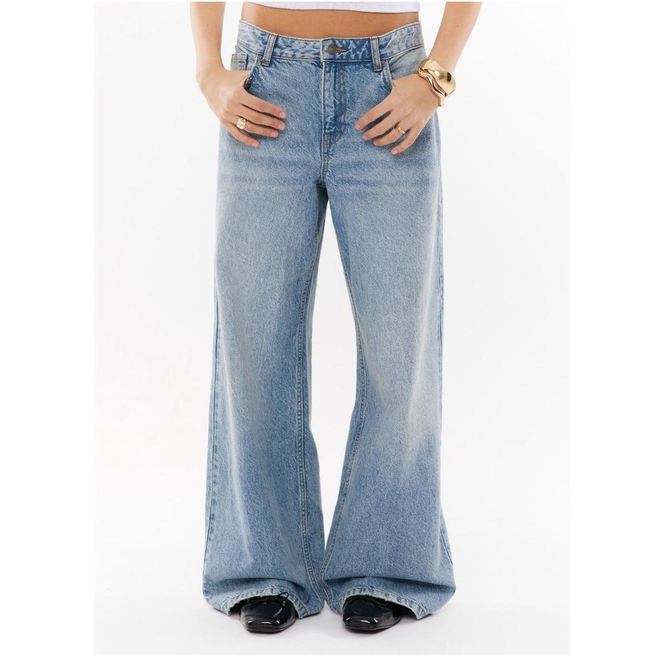 low and wide supré jeans light wash size 6 like... - Depop