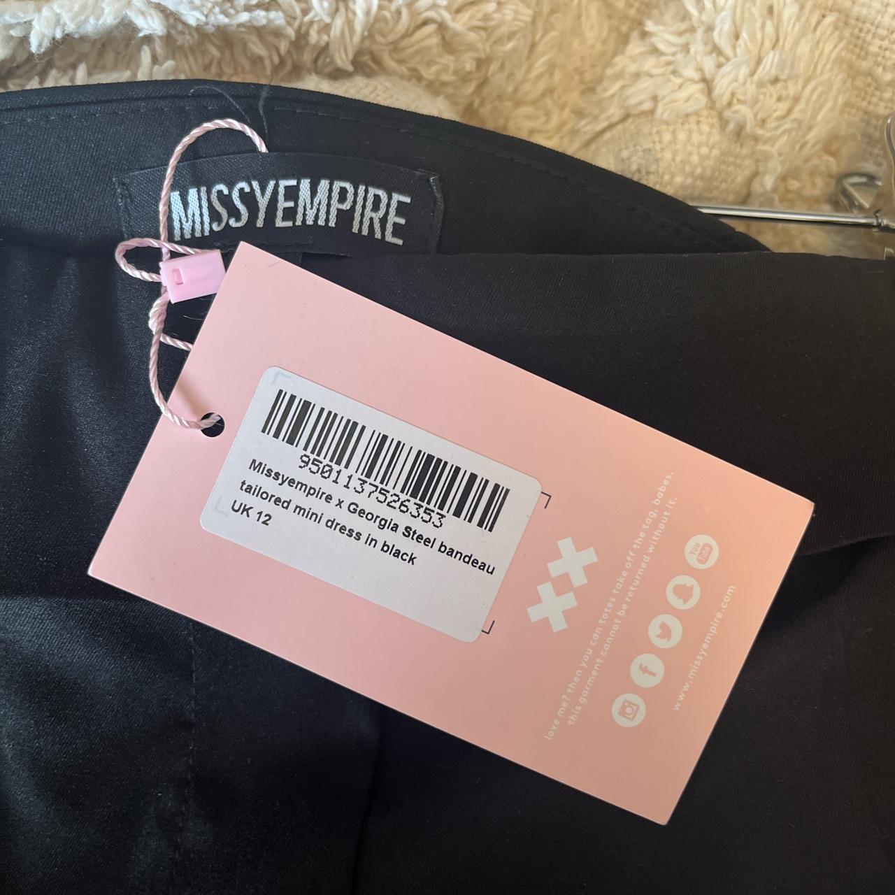 Missy Empire x Georgia Steel Bandeau Tailored Mini... - Depop