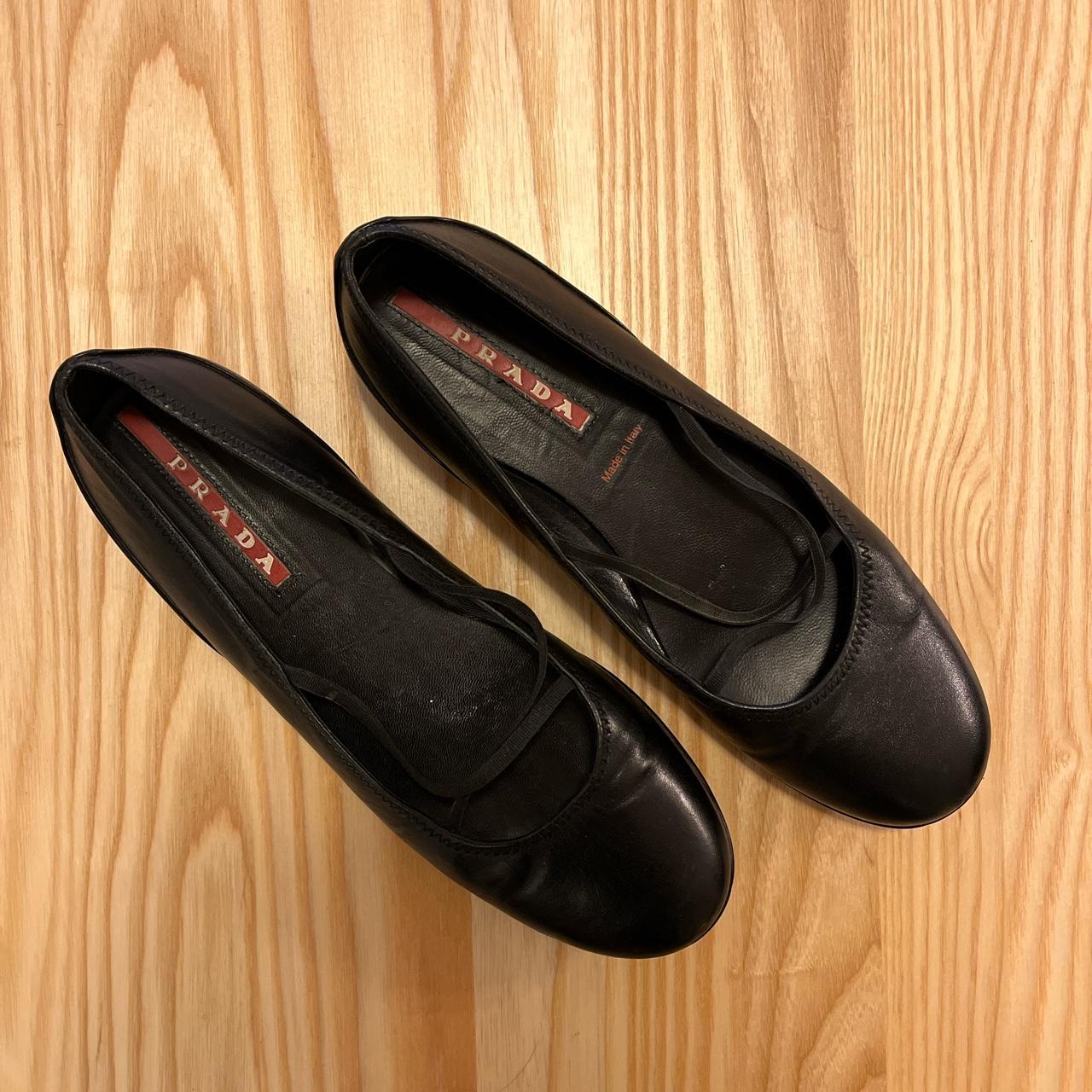 Prada sport leather ballet flats size 8.5 vintage... - Depop
