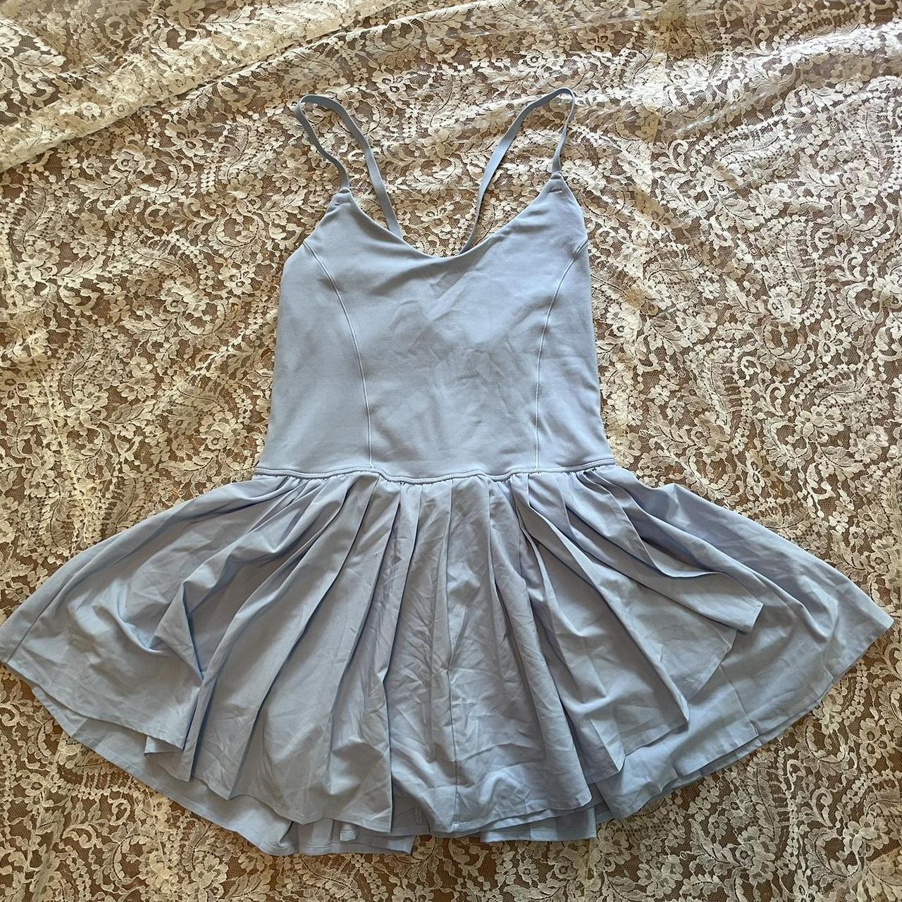 Super comfy, light blue athletic dress with ruffled... - Depop