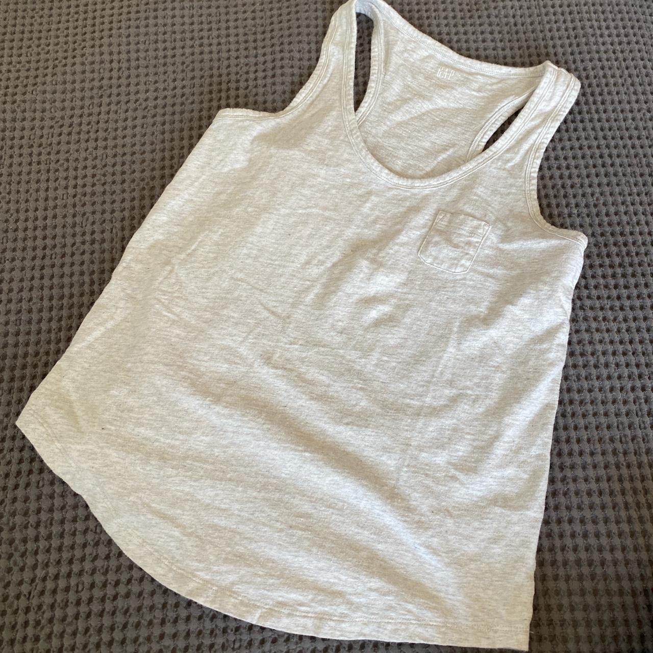 Old navy light grey tank top with front pocket. Size... - Depop