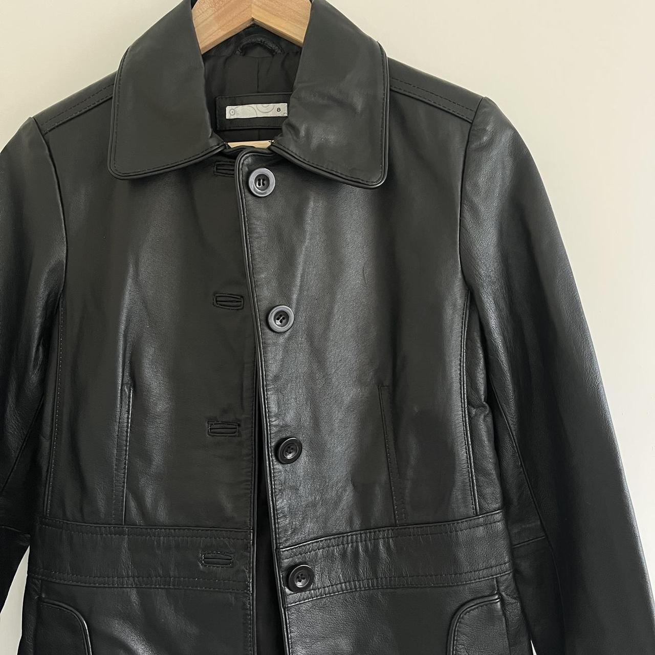 Vintage target black leather jacket Size 8 - fits... - Depop