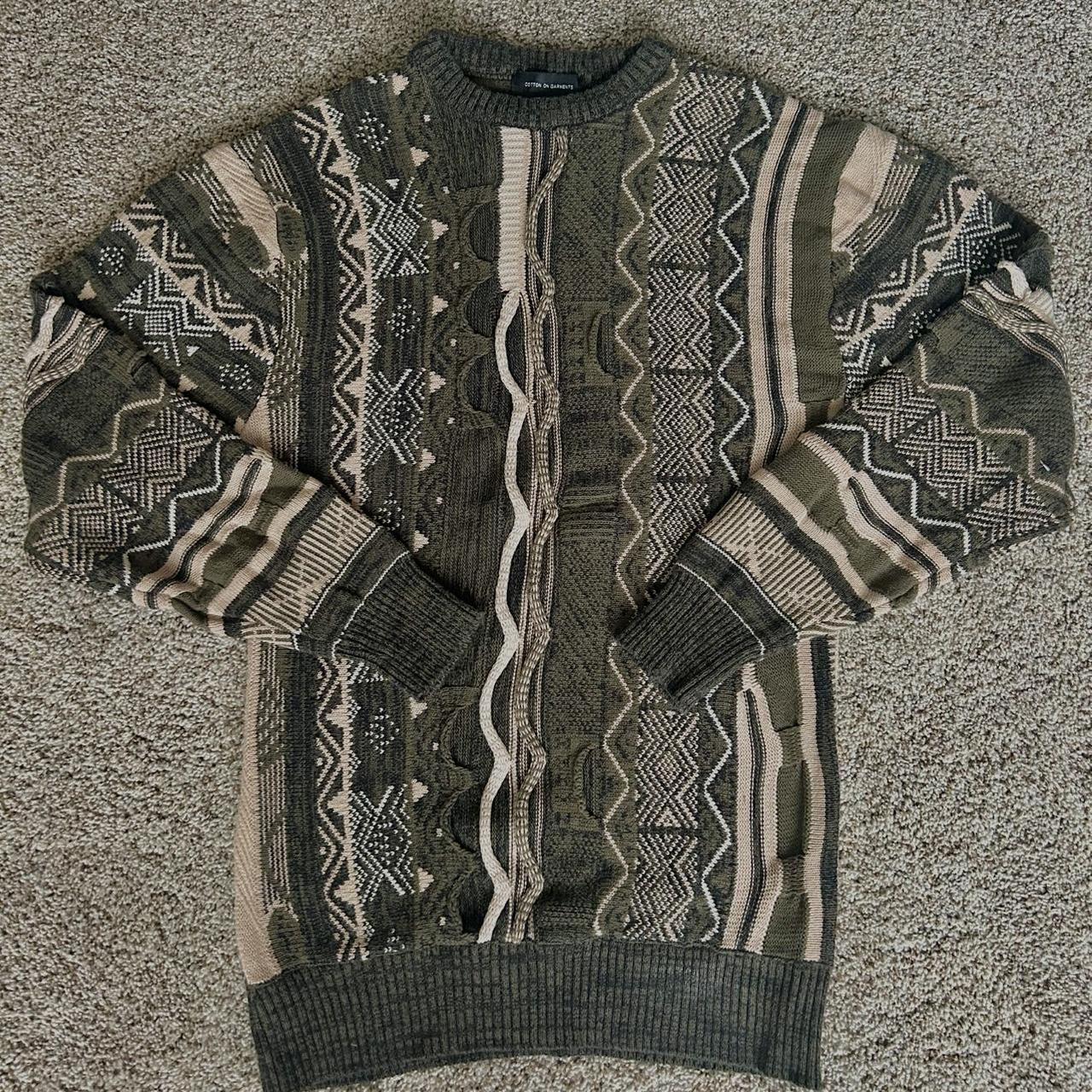 Coogi style vintage sweater with a great pattern -... - Depop