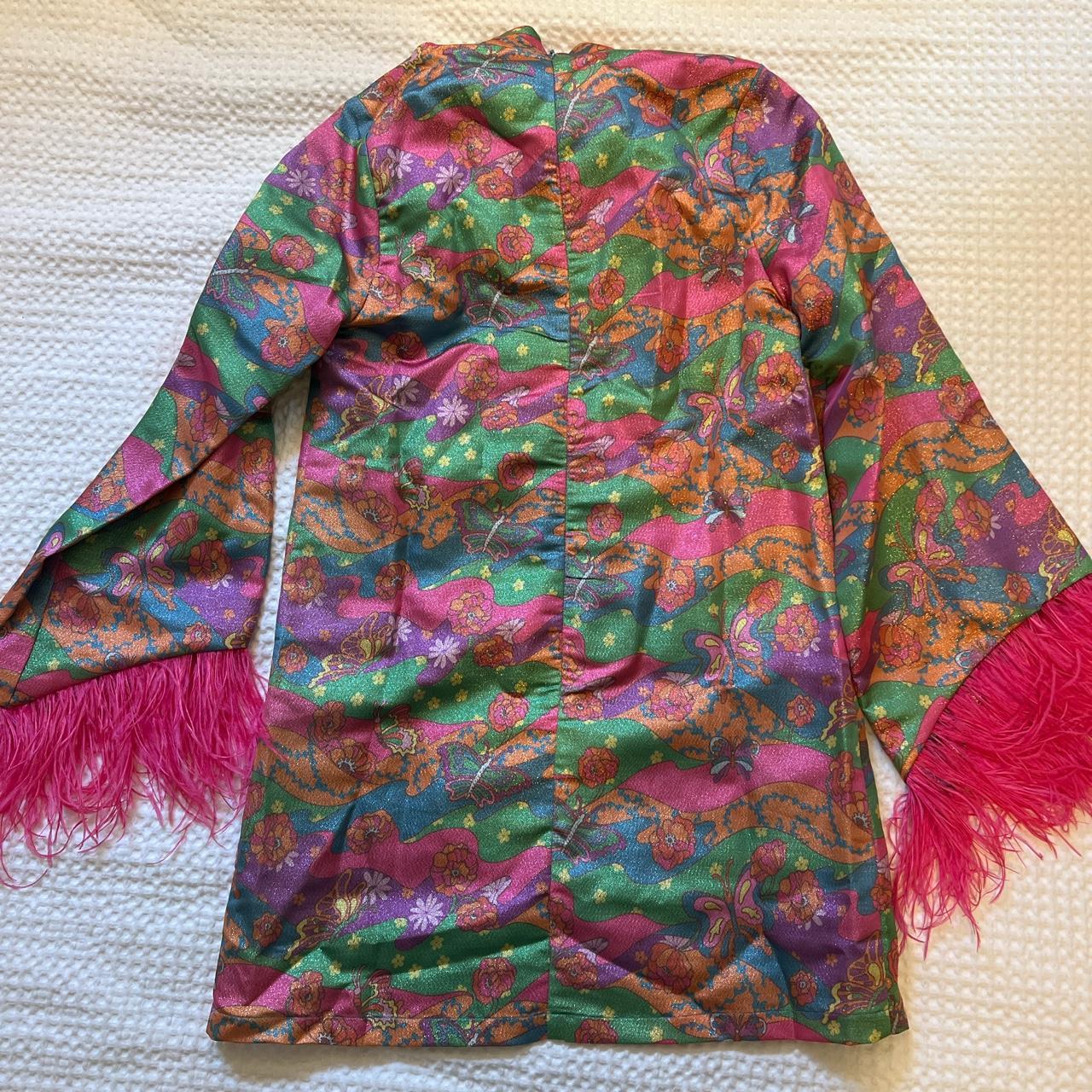 Hippie Shake sparkly butterfly mini dress with pink... - Depop