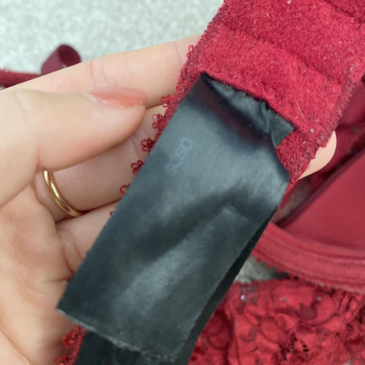 Matching asos dark red underwear set, bra 32f pants 10 - Depop
