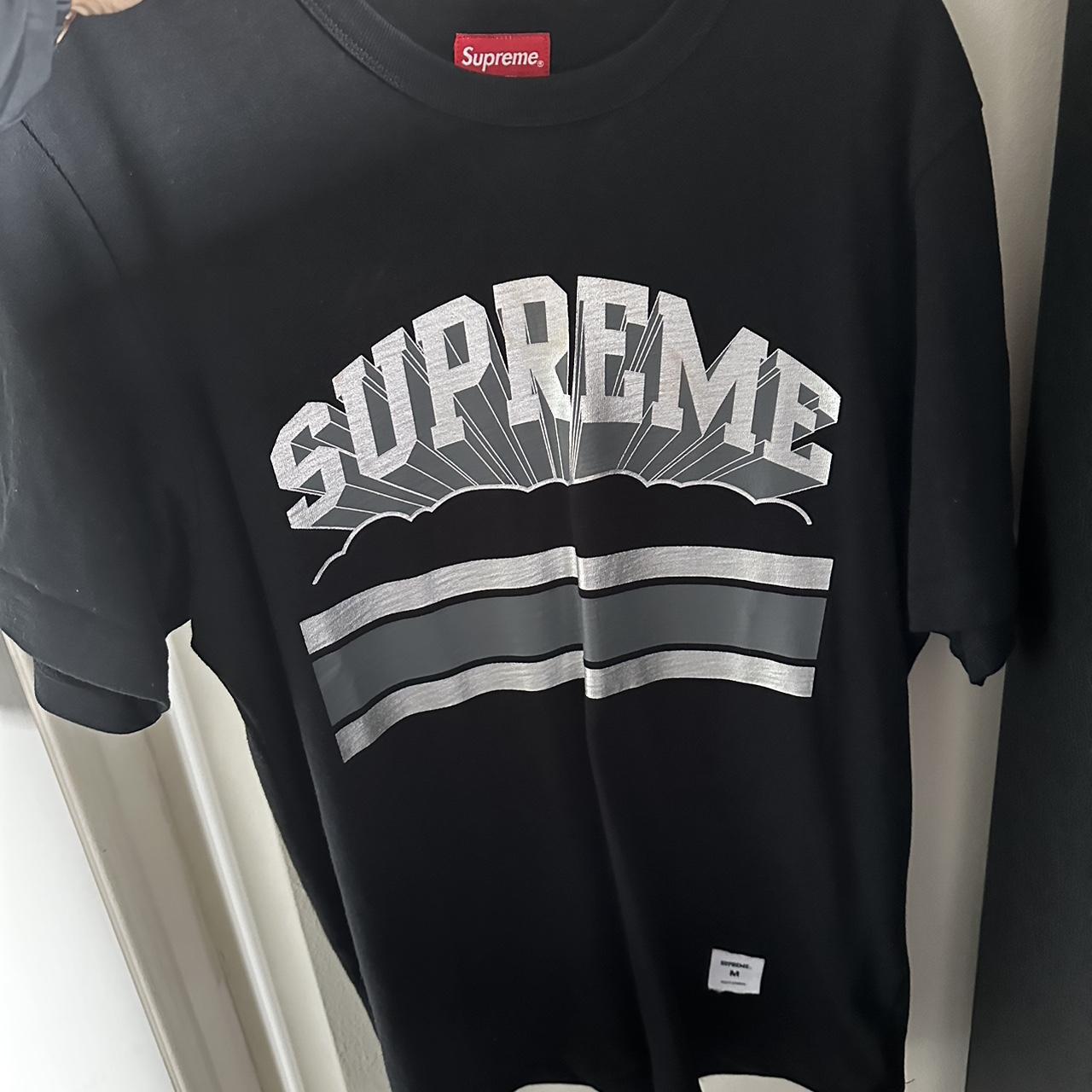 Supreme Black t-shirt logo cloud size Medium would... - Depop