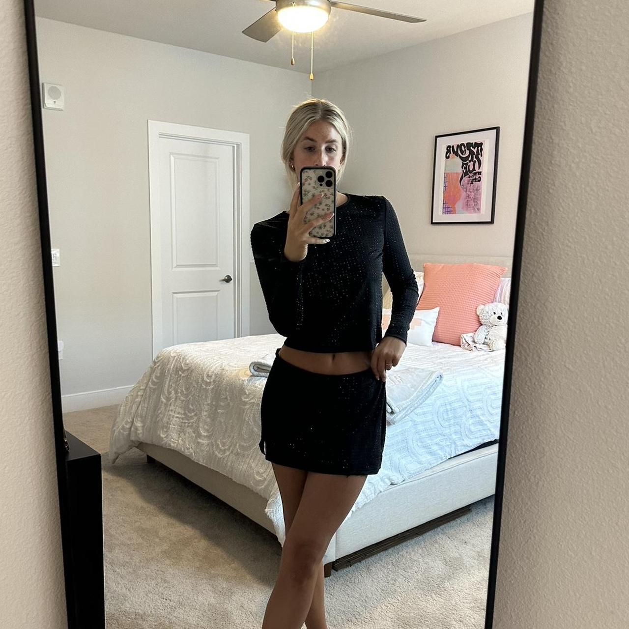 SLA the label- Black rhinestone set worn once... - Depop