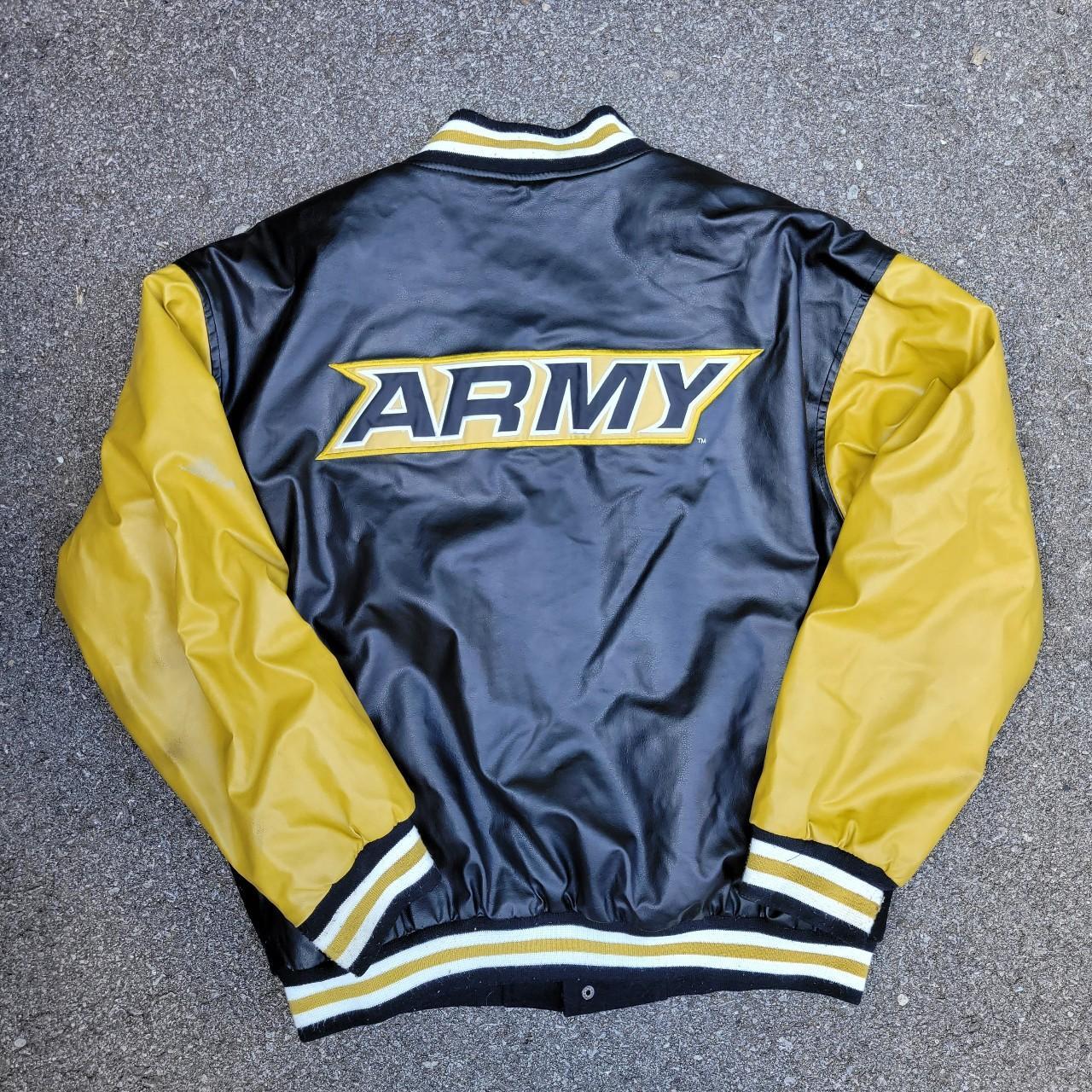 Vintage y2k University of Army leather jacket. Rare... - Depop