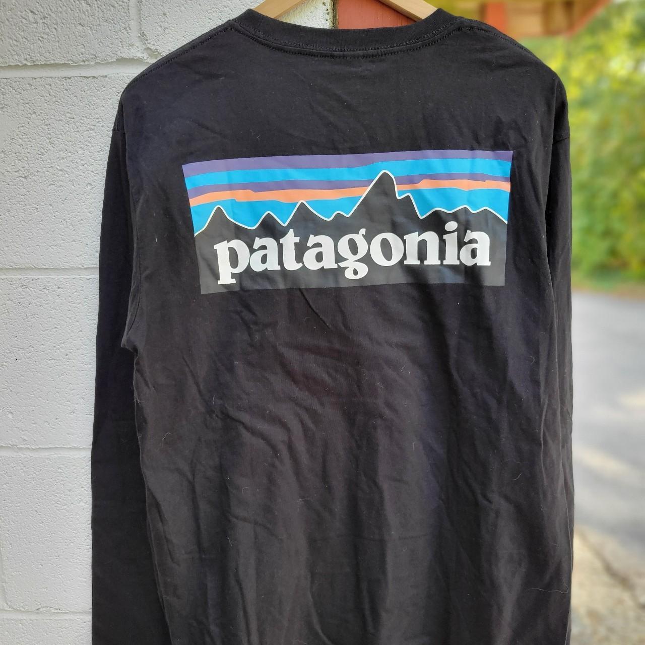Patagonia double sided long sleeve tee. Big graphic... - Depop