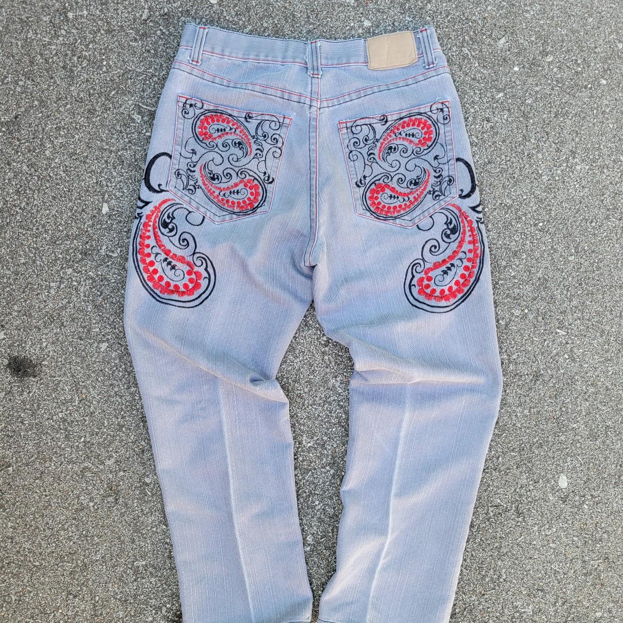 Vintage y2k Red Ape embroidered pants. Super sick... | Depop