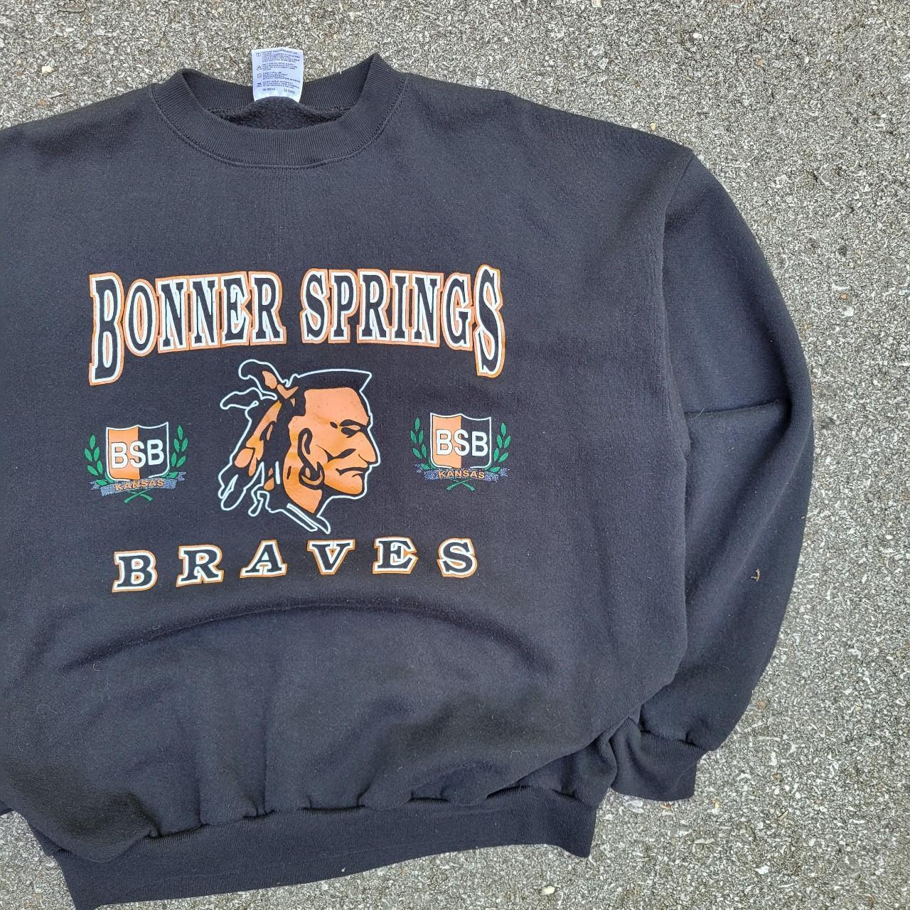 Vintage 90s Bonner Springs Braves sweatshirt. Thick... - Depop