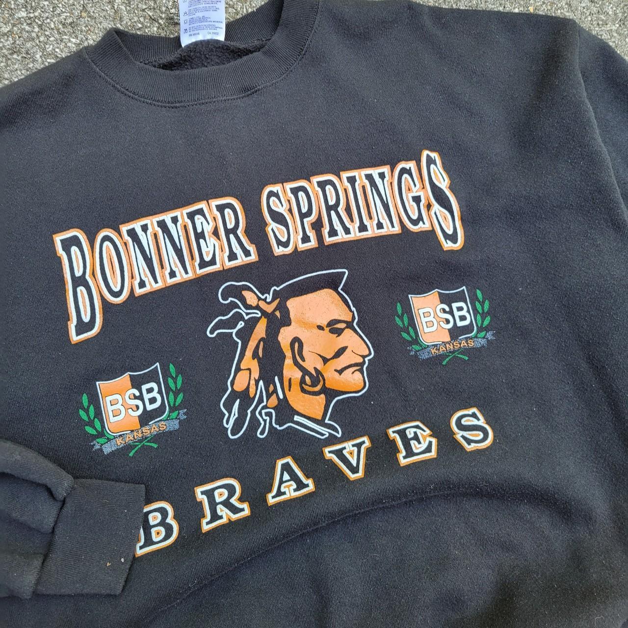 Vintage 90s Bonner Springs Braves sweatshirt. Thick... - Depop
