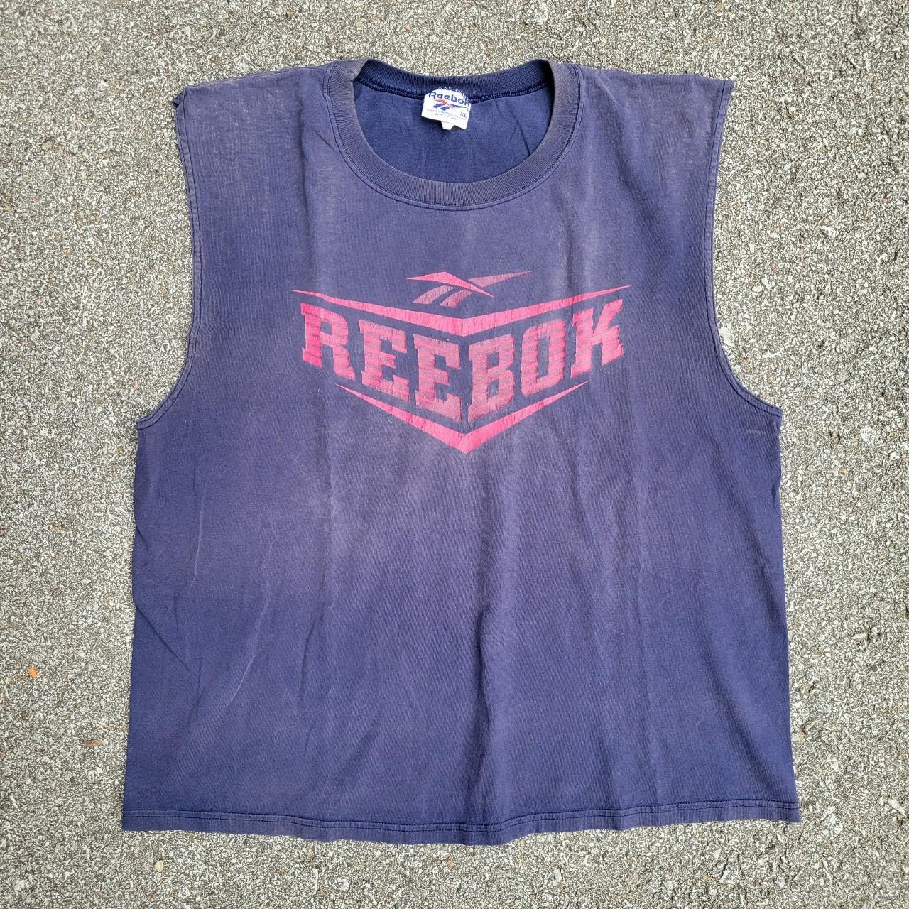 Vintage 90s Reebok Tank top. Sun faded 90s Reebok... - Depop
