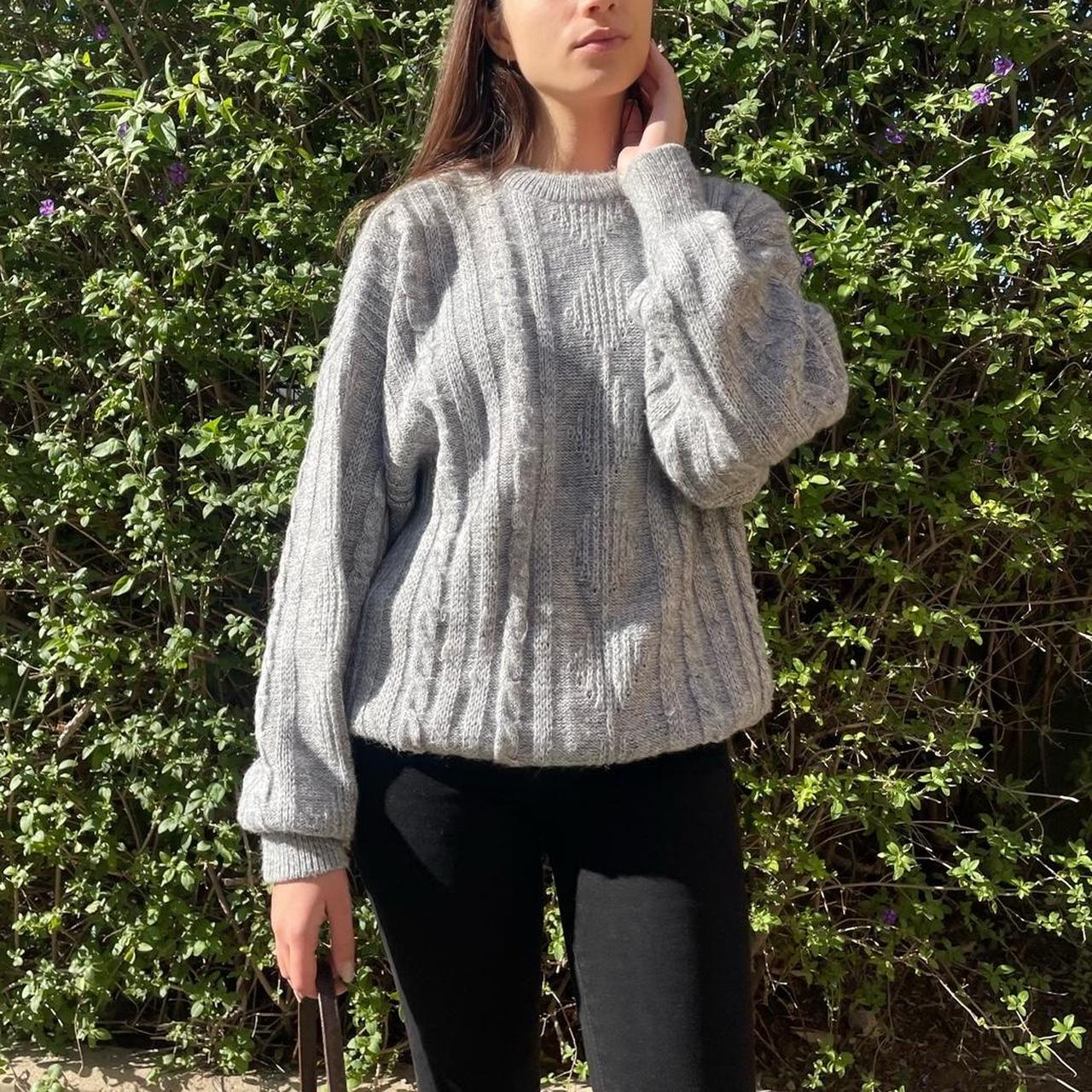 Oversized Knitted Sweater Mohair blended jumper... - Depop