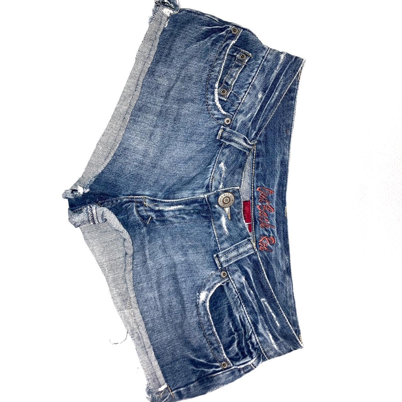 * 90s outback red denim mini shorts * Labeled a 36... - Depop