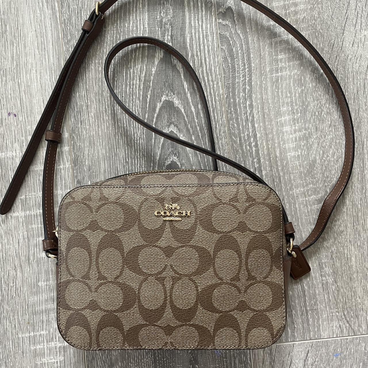 Coach Mini Crossbody in Signature Canvas Signature... - Depop