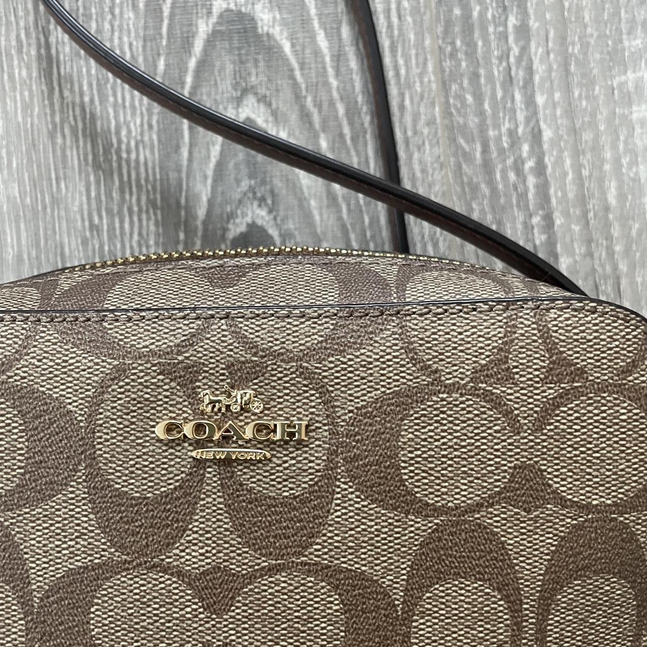 Coach Mini Crossbody in Signature Canvas Signature... - Depop