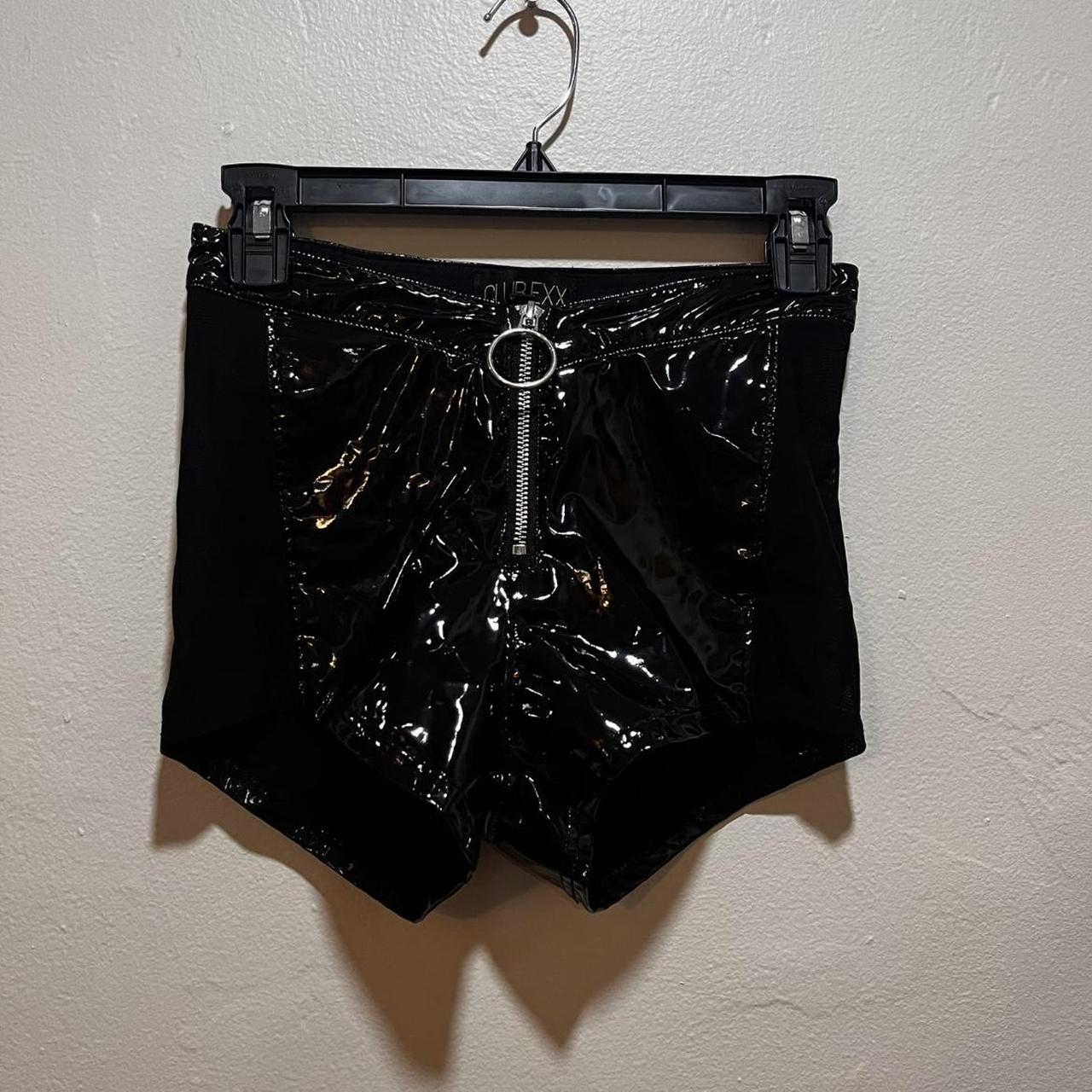 Dolls Kill rave shorts. The sides of these latex... - Depop