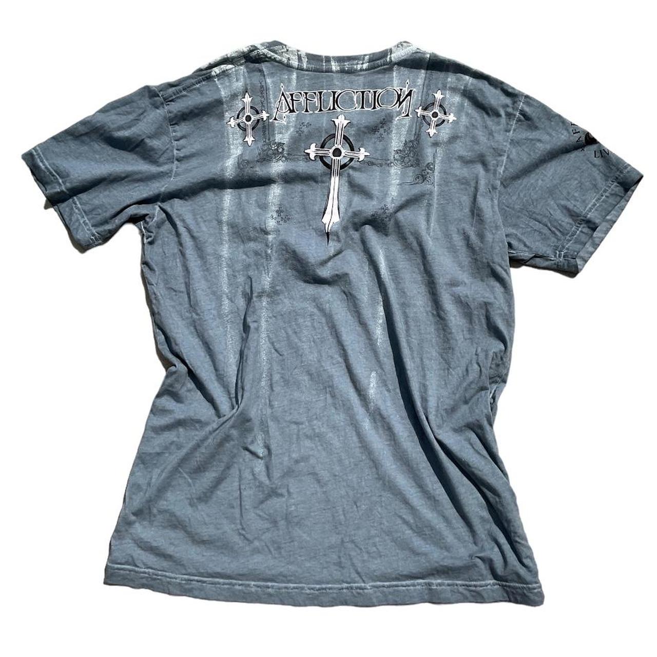 Vintage Affliction Live Fast tee. All over print y2k... - Depop
