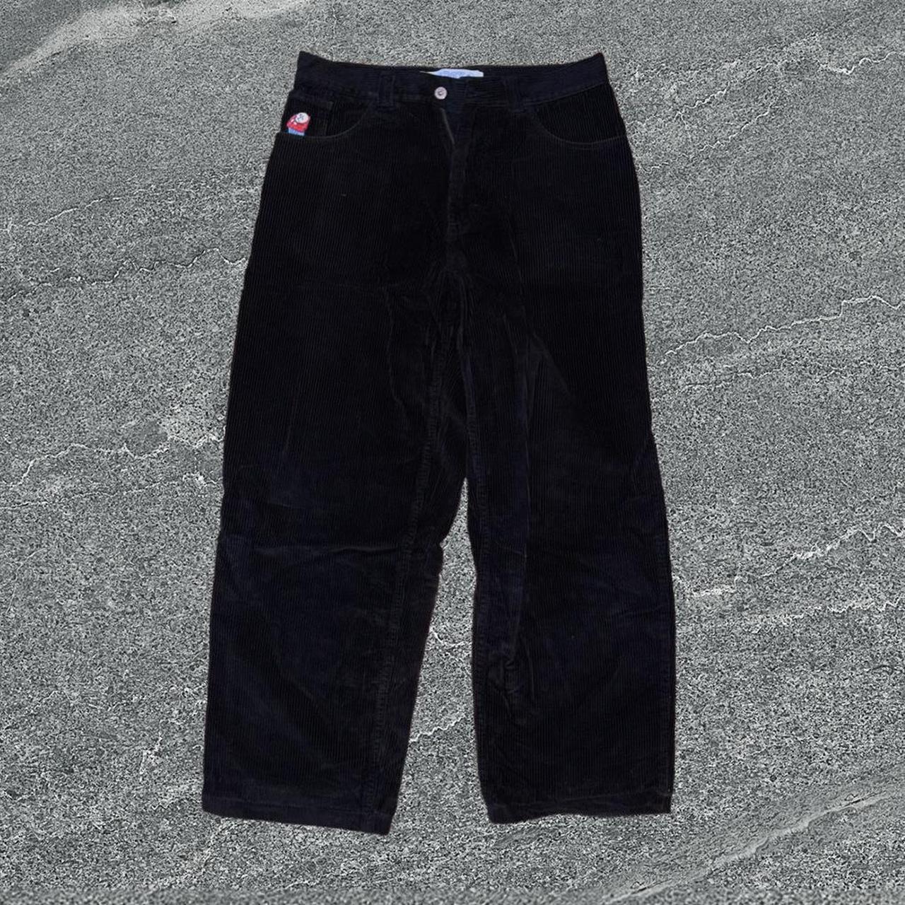 Polar big boy Black corduroy wide leg pants... | Depop