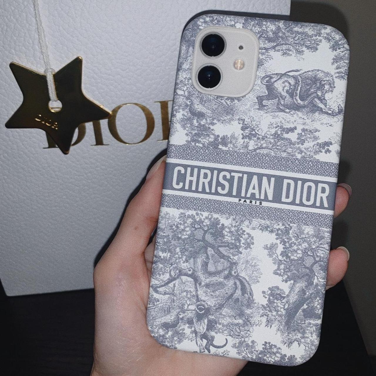 Authentic Dior Toile de Jouy iPhone 12 Leather Phone... - Depop
