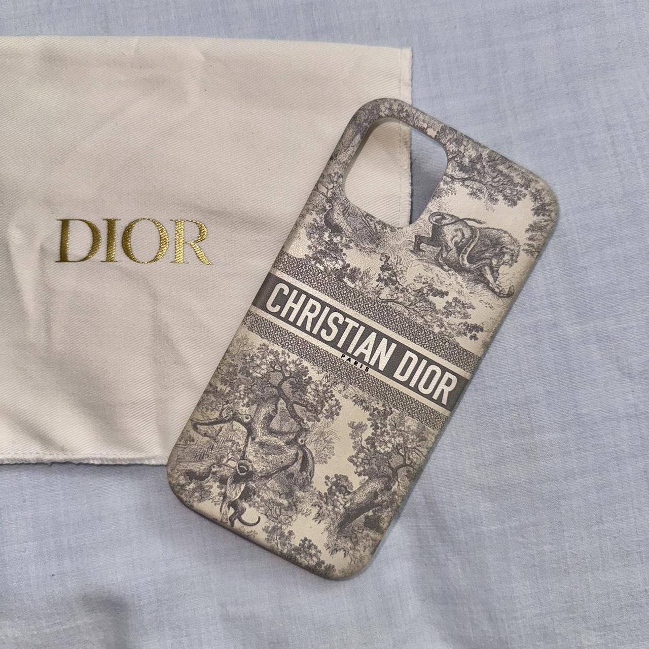 Authentic Dior Toile de Jouy iPhone 12 Leather Phone... - Depop