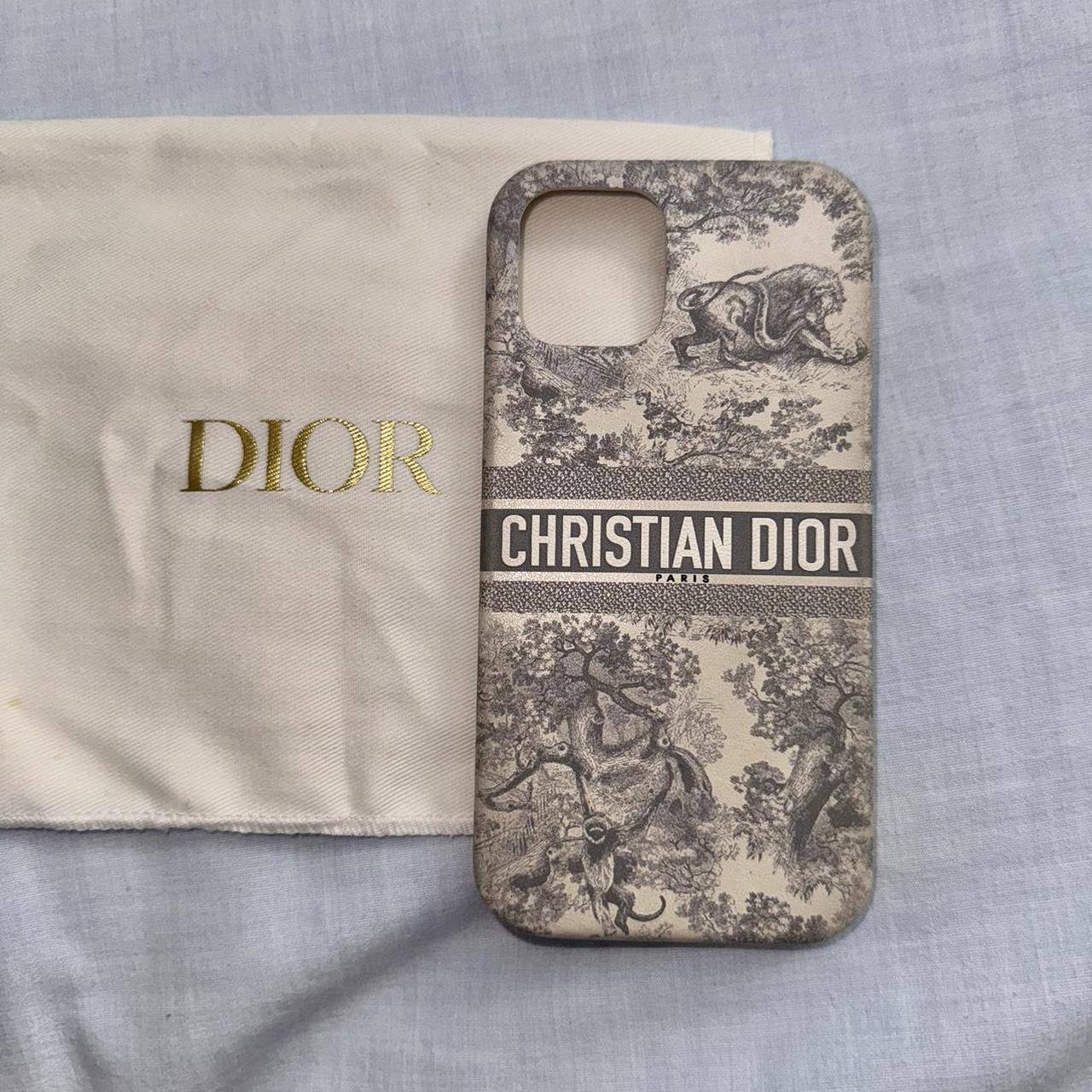 Authentic Dior Toile de Jouy iPhone 12 Leather Phone... - Depop