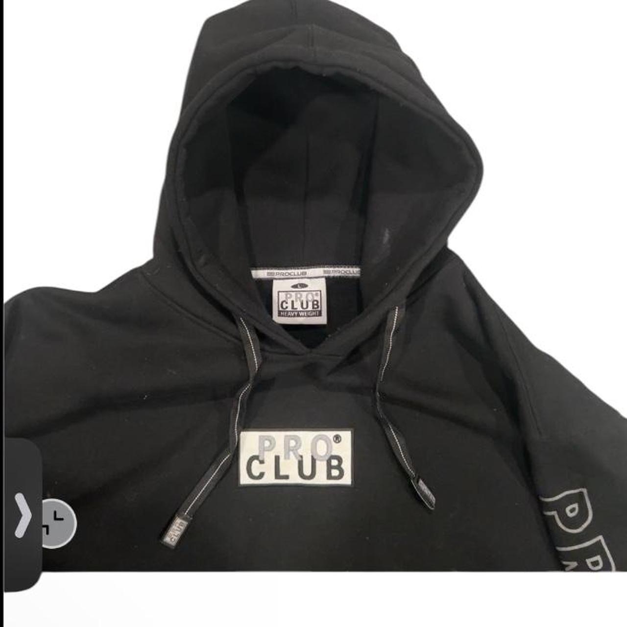 Black ProClub Box Logo Hoodie Size L Brand New... - Depop