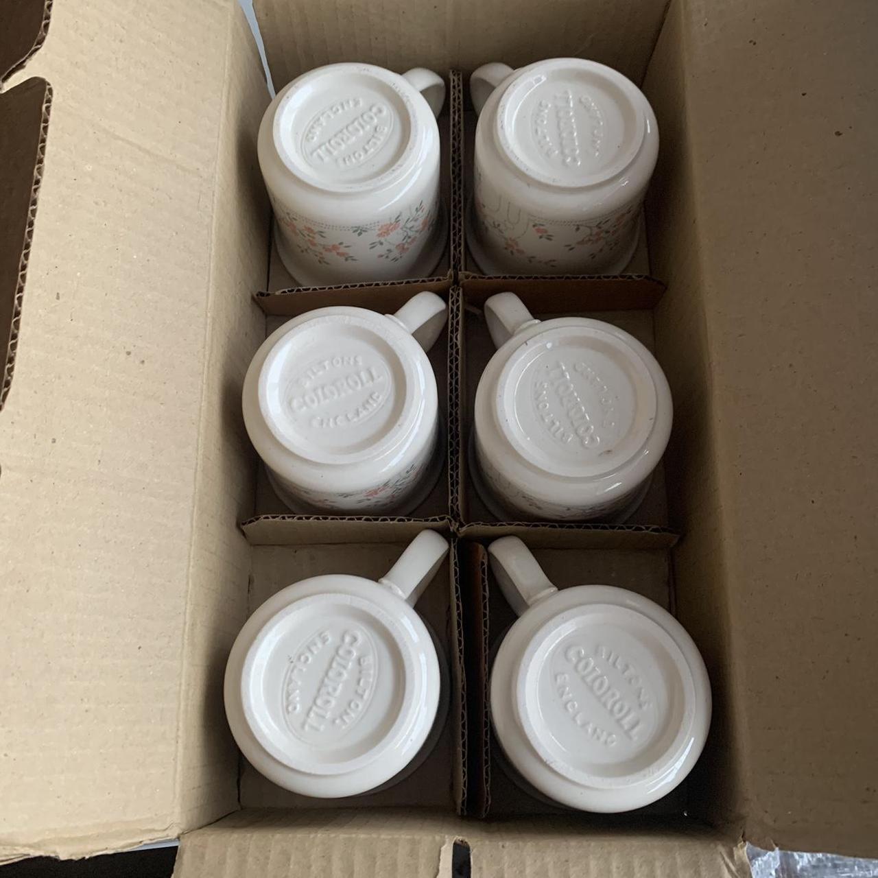 Biltons Coloroll 6 Pink Roses Tea Cups, & 6 Egg Cups... - Depop