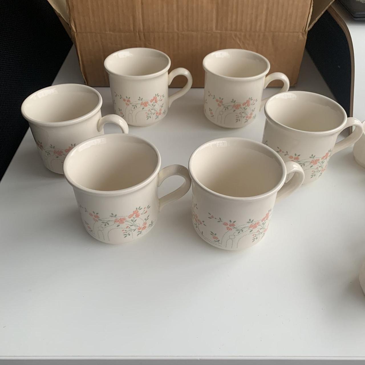 Biltons Coloroll 6 Pink Roses Tea Cups, & 6 Egg Cups... - Depop