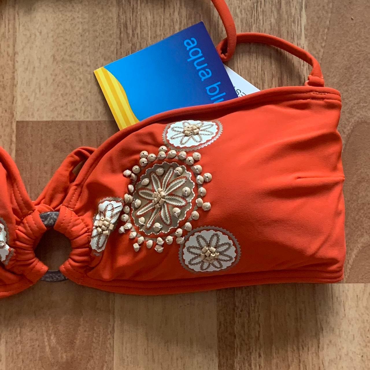 Beaded Ring Halter Bandeau Bikini Top By Aqua Depop