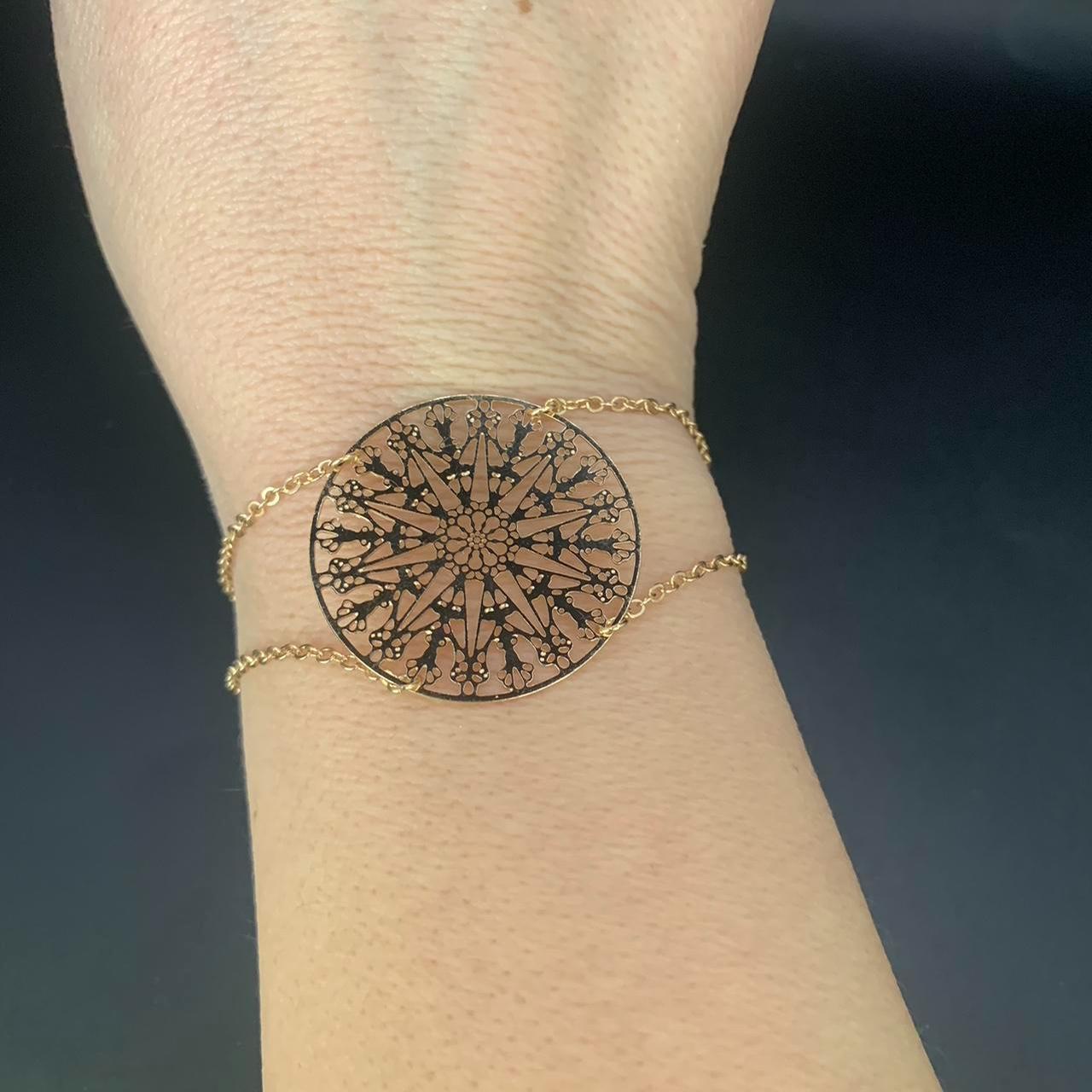 Filagree Medallion Coin Gold plated double chain... - Depop