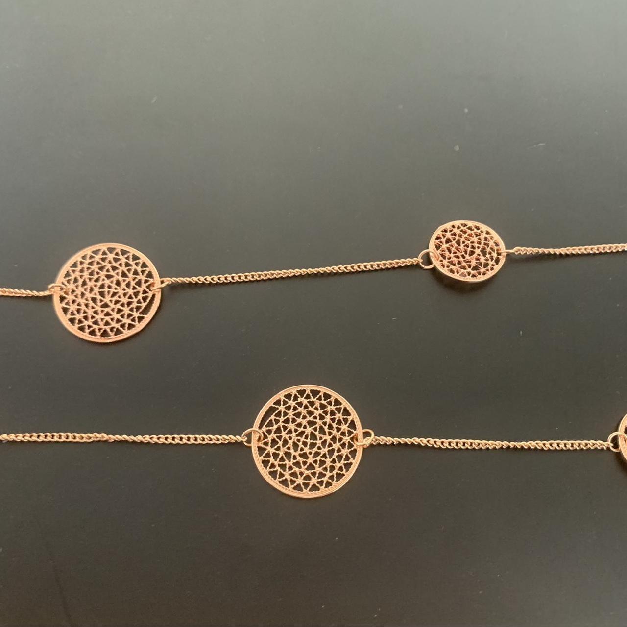 Filagree Coin long necklace Rose Gold plated can be... - Depop