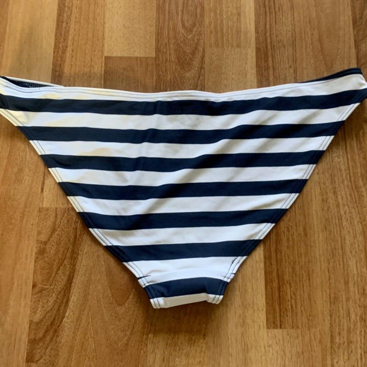 Stripe Bikini Bottoms Fat Face Navy White Nautical... - Depop