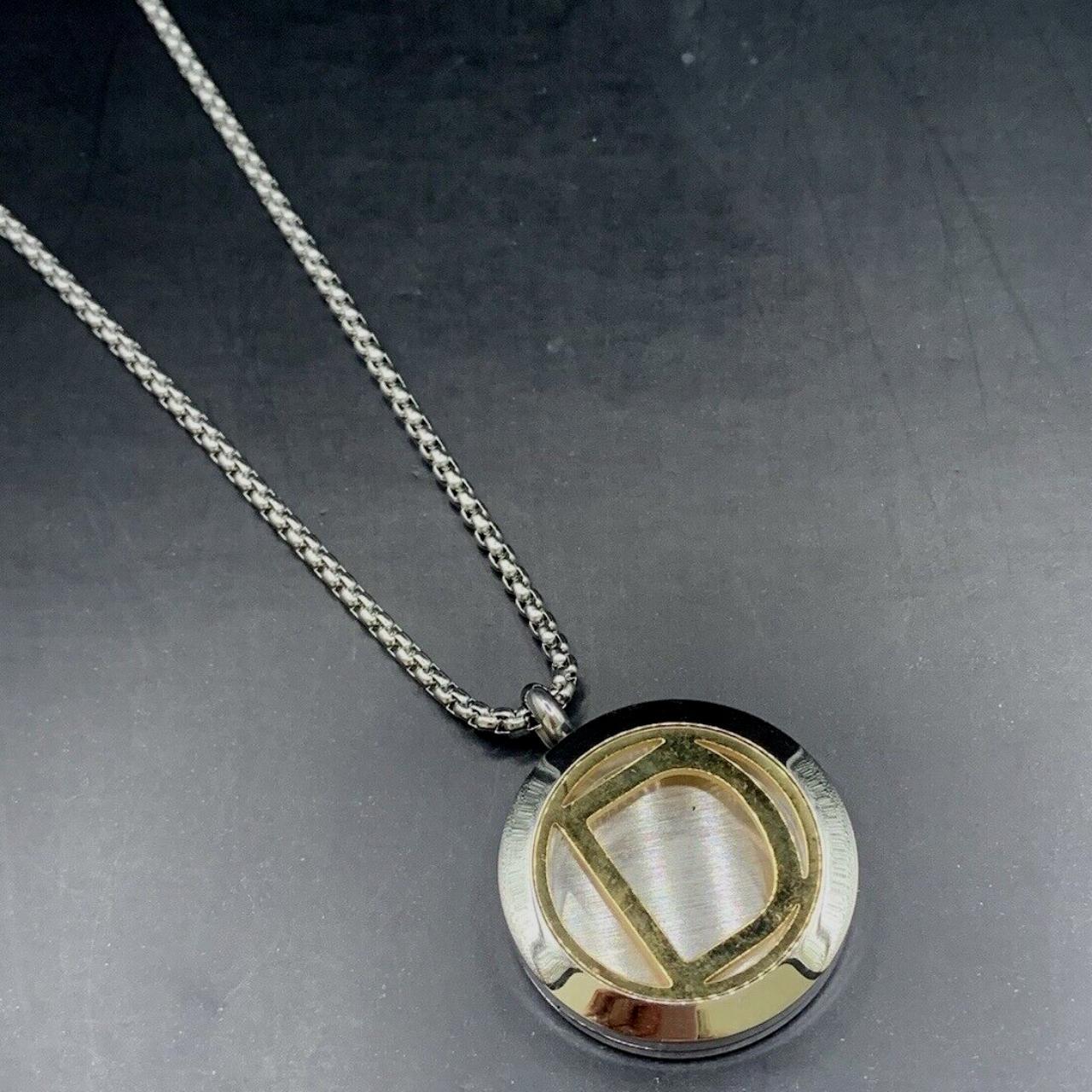 Locket D Initial Letter Necklace, 316L stainless... - Depop