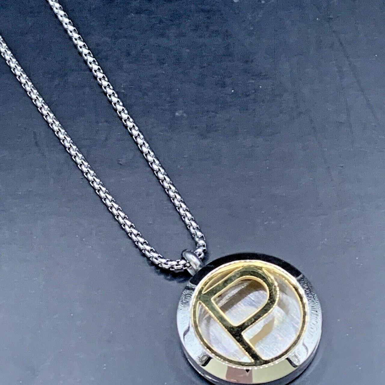 Locket P Initial Letter Necklace, 316L stainless... - Depop