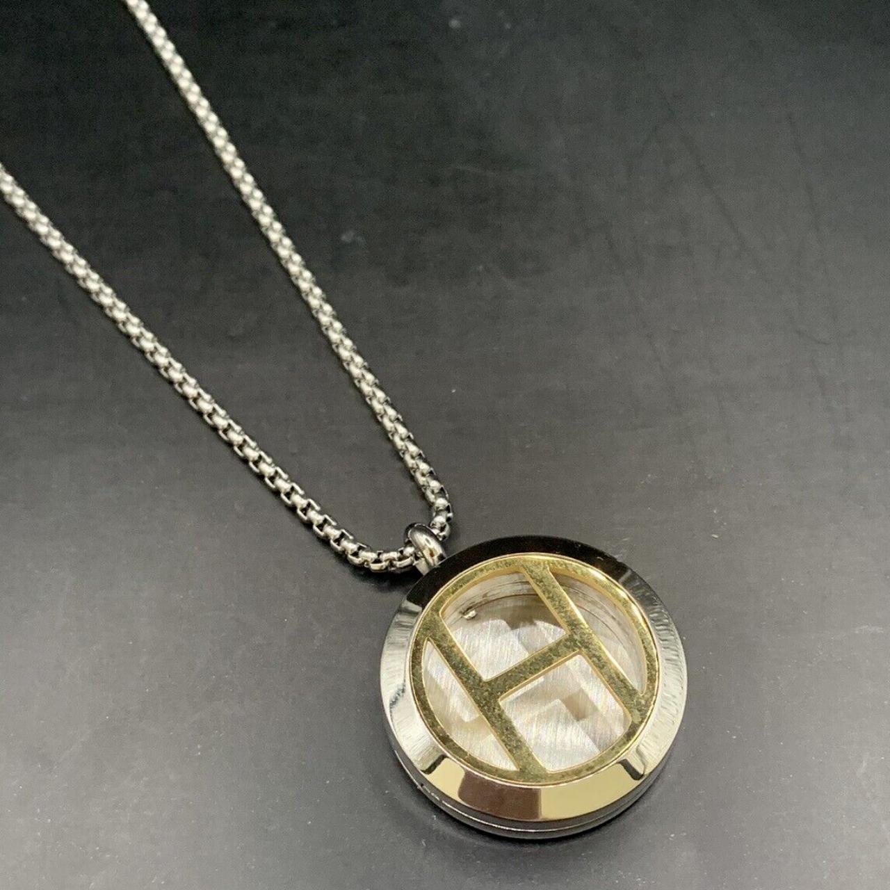 Locket H Initial Letter Necklace, 316L stainless... | Depop