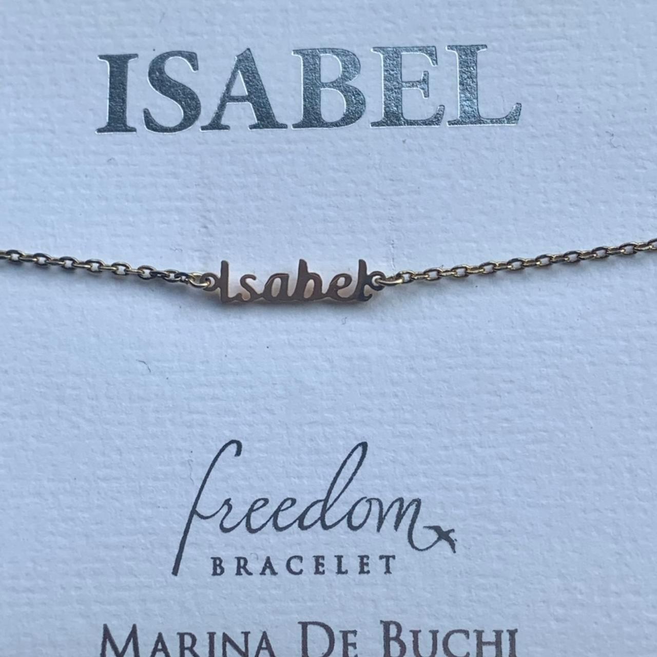 Bracelet ISABEL Personalised Name Gold plated Marina... - Depop
